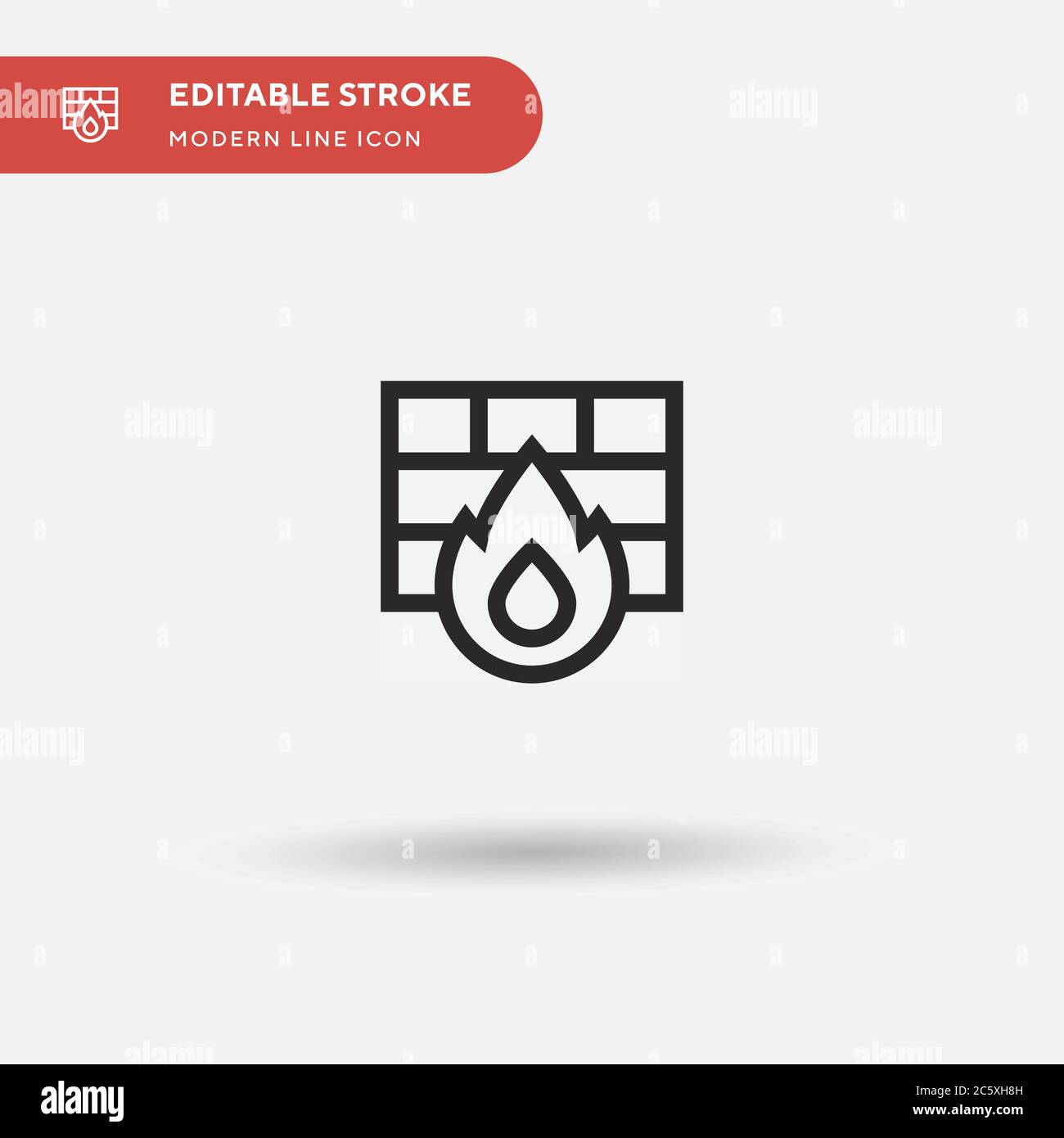 Firewall Simple vector icon. Illustration symbol design template for ...