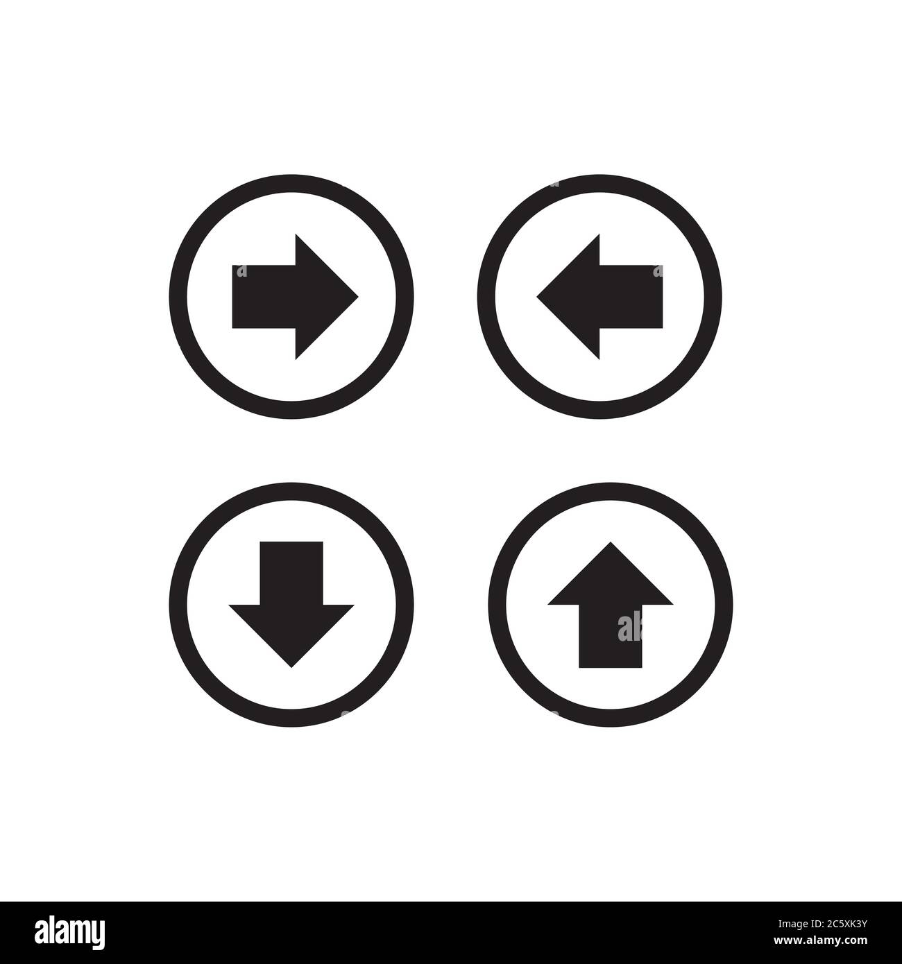 White arrows left right circle hi-res stock photography and images - Alamy