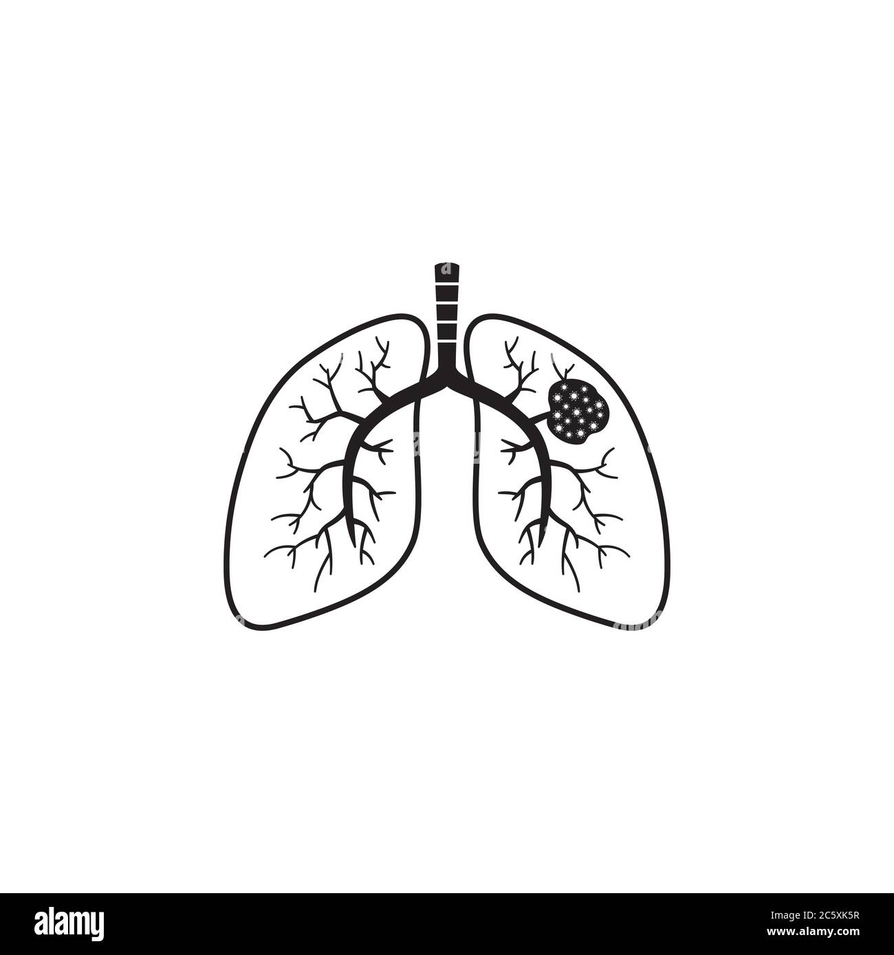 line icon lung cancer vector isolated on white bcakground Stock Vector ...