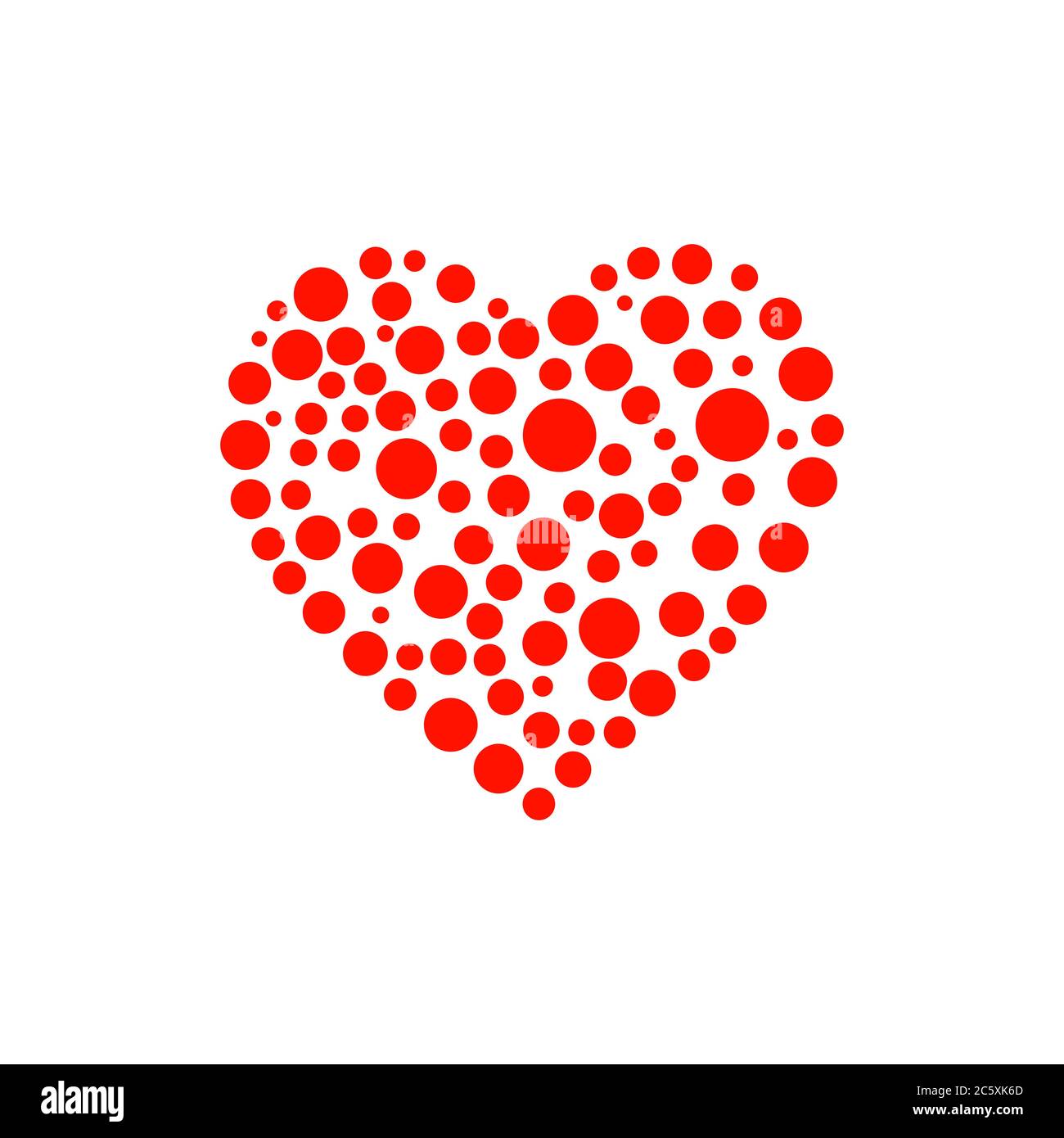 red heart / particle love design vector isolated on white background ...