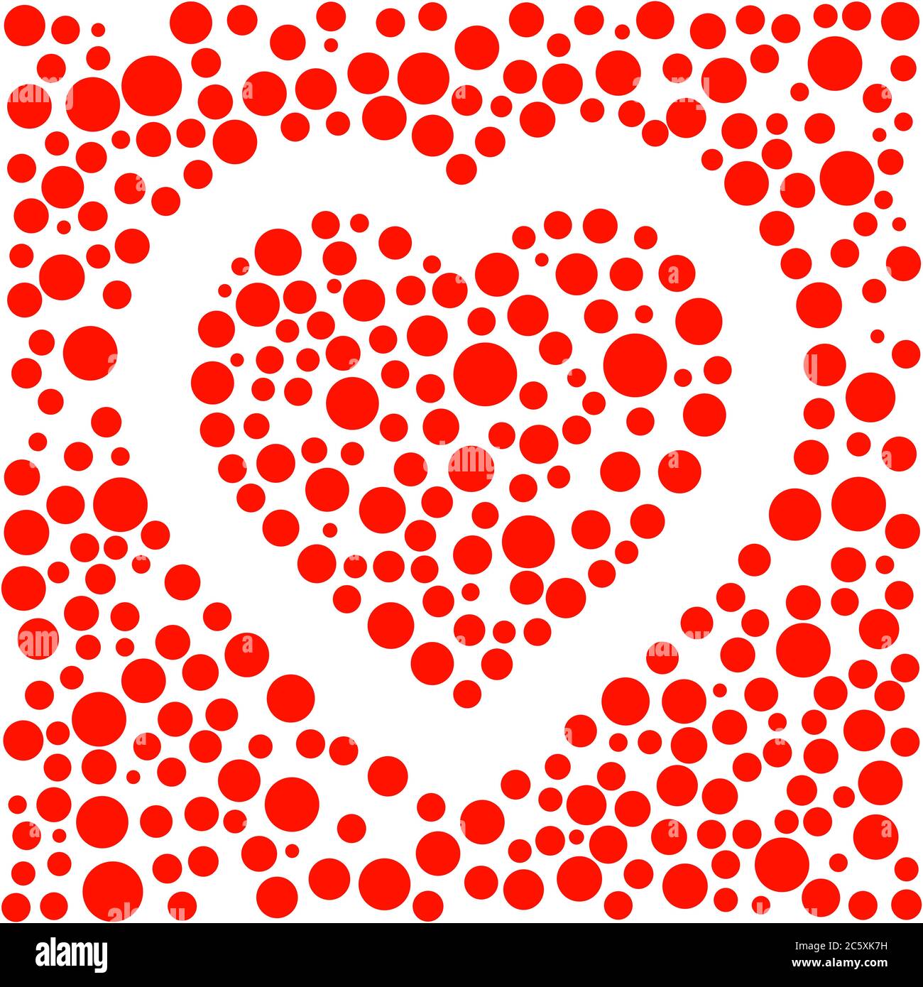 red spotted shape heart love design vector illustration Stock Vector ...