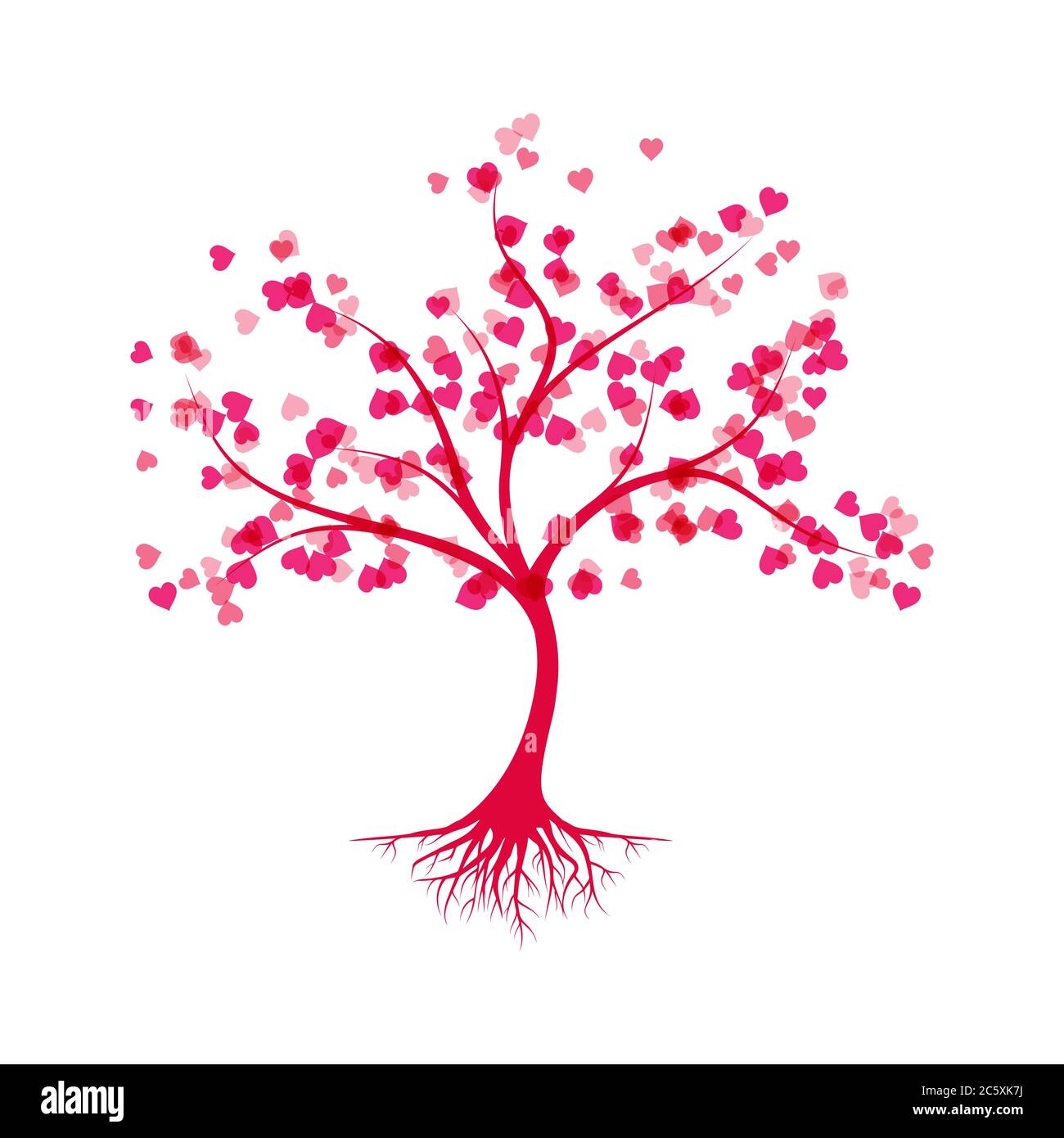 tree with leaf heart design vector illustration Stock Vector Image ...