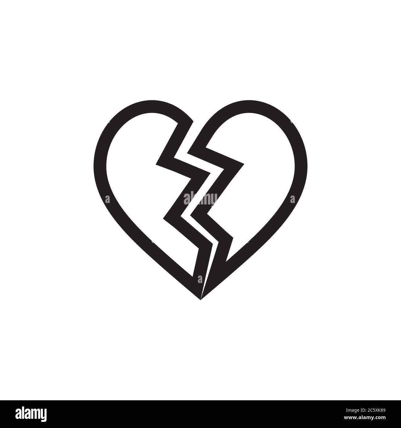 line icon heart crack icon symbol vector illustration Stock Vector ...
