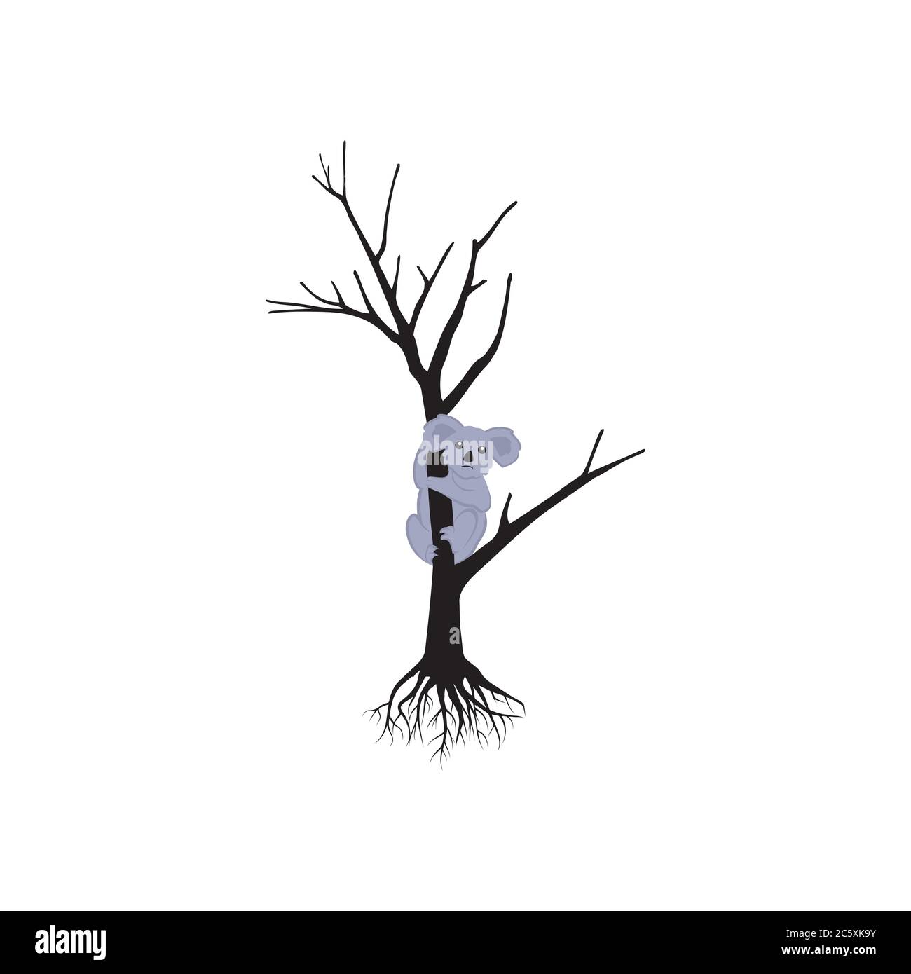 koala climb dead tree design vector illustration Stock Vector Image ...