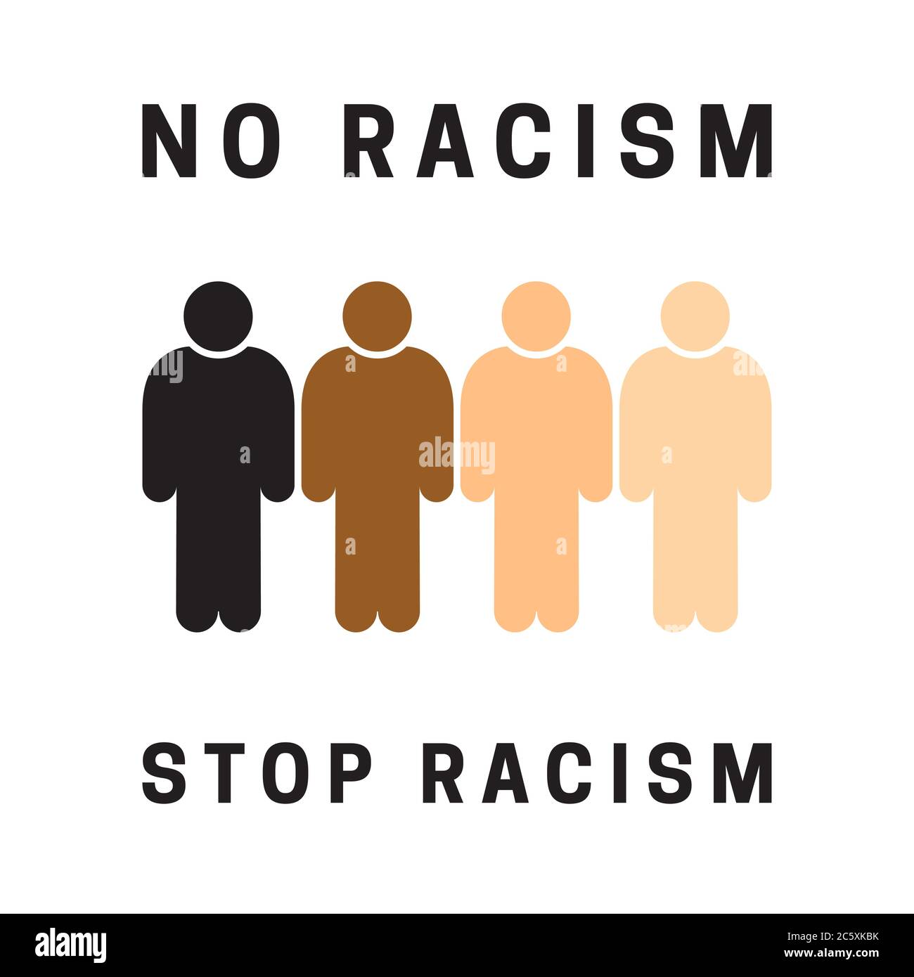 people skin color icon, stops racism, no racism. vector illustration ...
