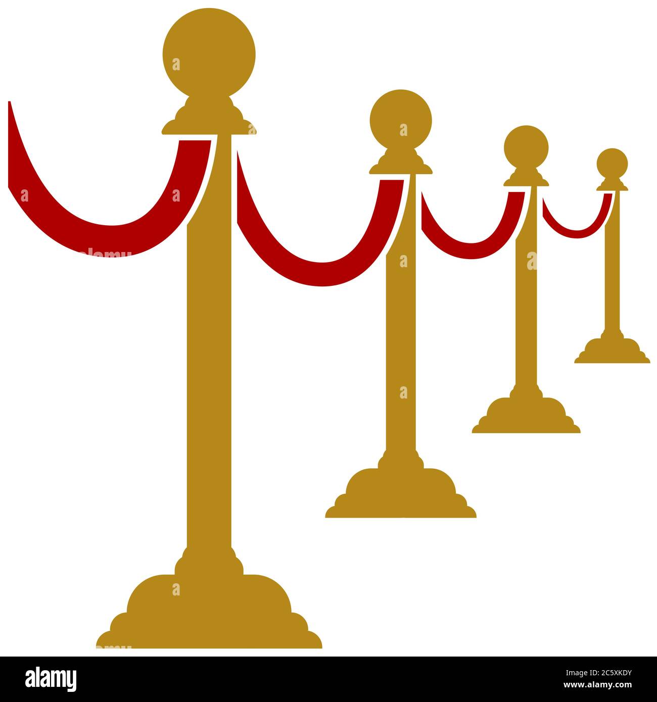 gold barriers and red rope vector illustration Stock Vector Image & Art ...