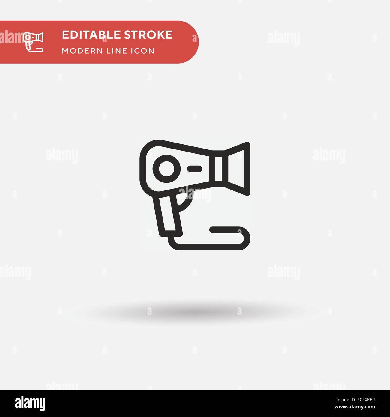 Hair Dryer Simple vector icon. Illustration symbol design template for ...