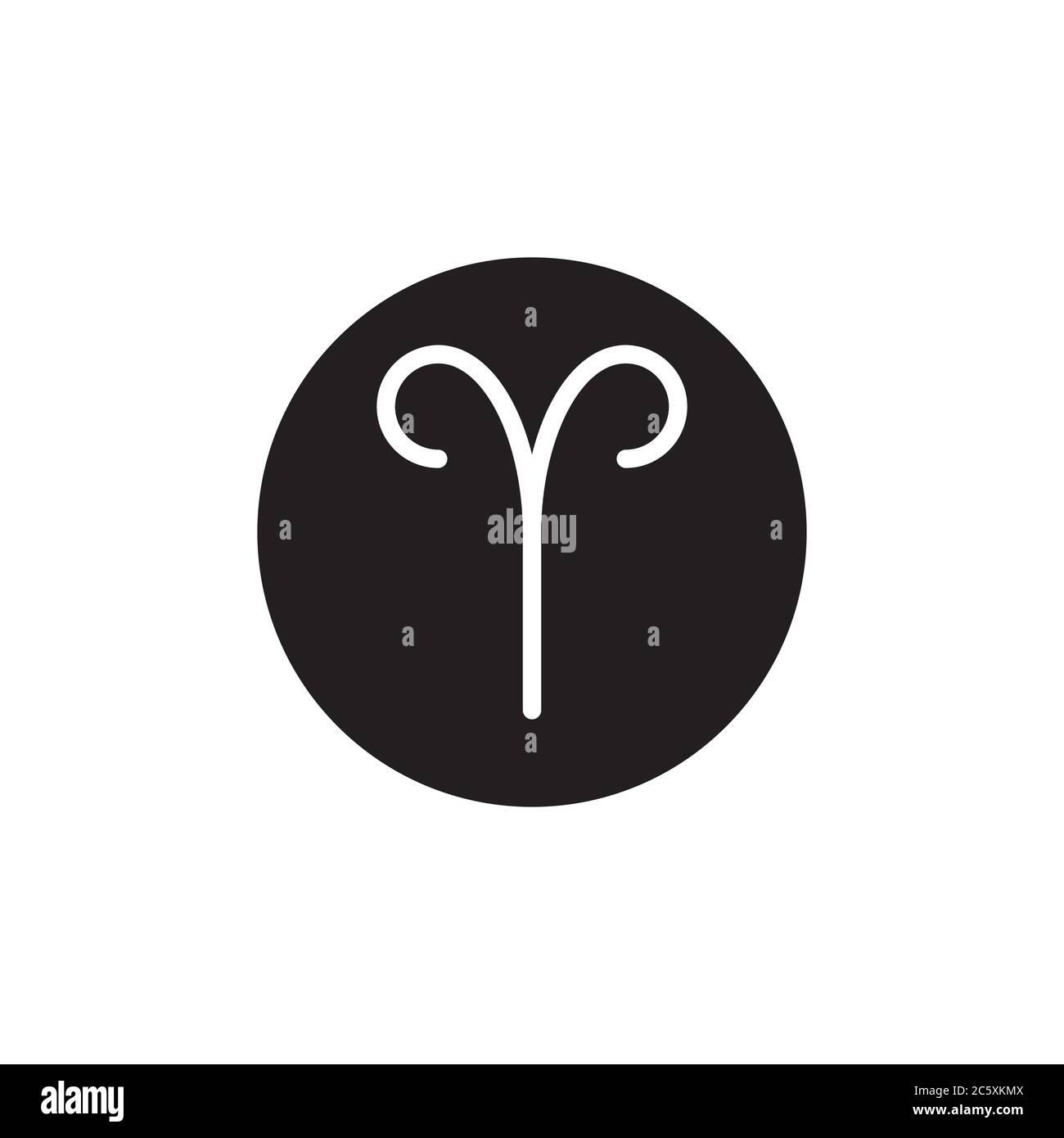 aries icon circle zodiac horoscope sign design vector Stock Vector ...