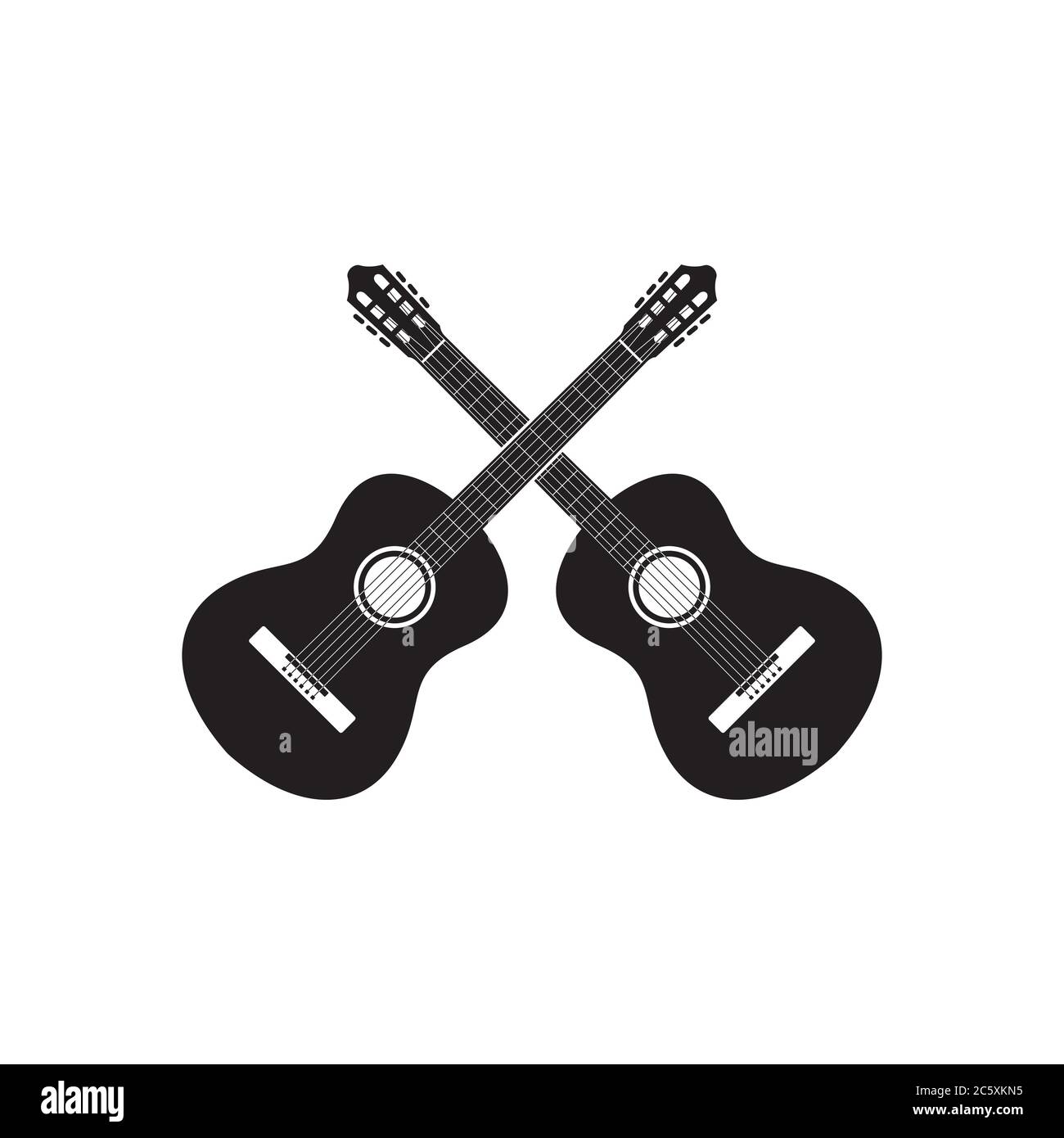 acoustic guitar cross design vector isolated on white background Stock ...