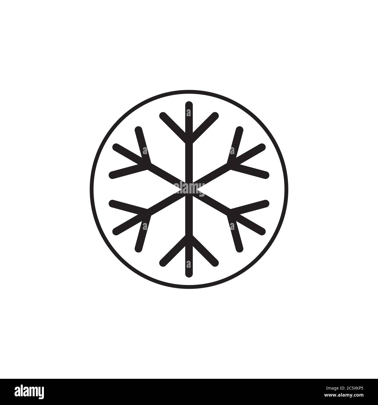 snowflake icon circle isolated on white background Stock Vector Image ...