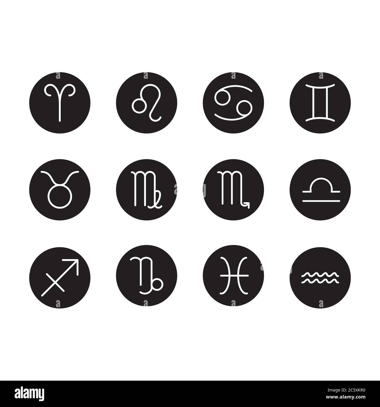 icon set circle zodiac design vector illustration Stock Vector Image ...