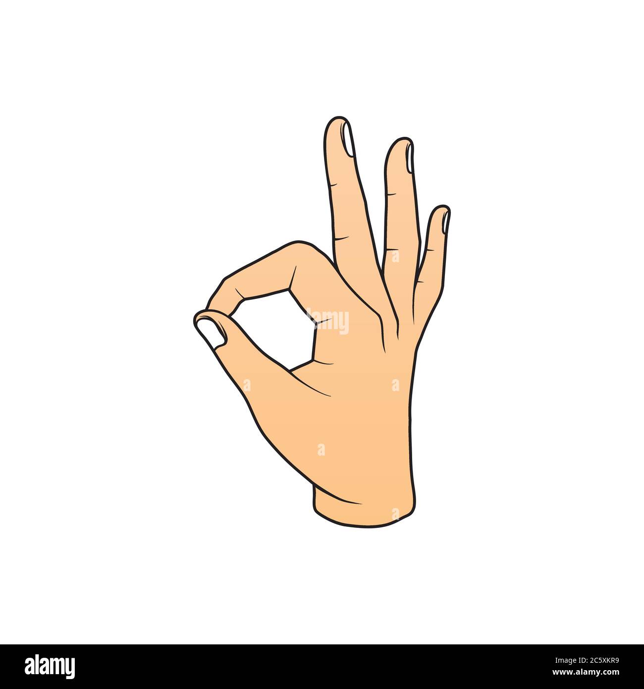 gesture OK hand sign design vector illustration Stock Vector Image ...