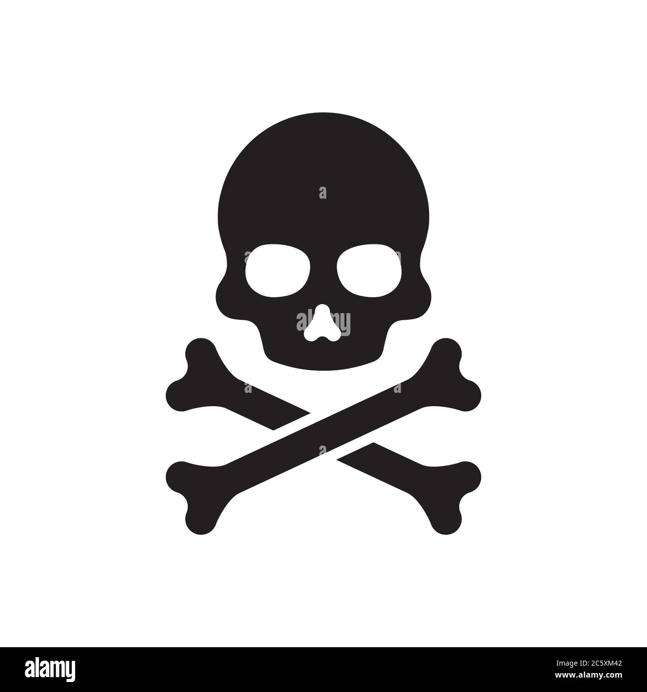 skull and crossbones icon design flat vector Stock Vector Image & Art ...