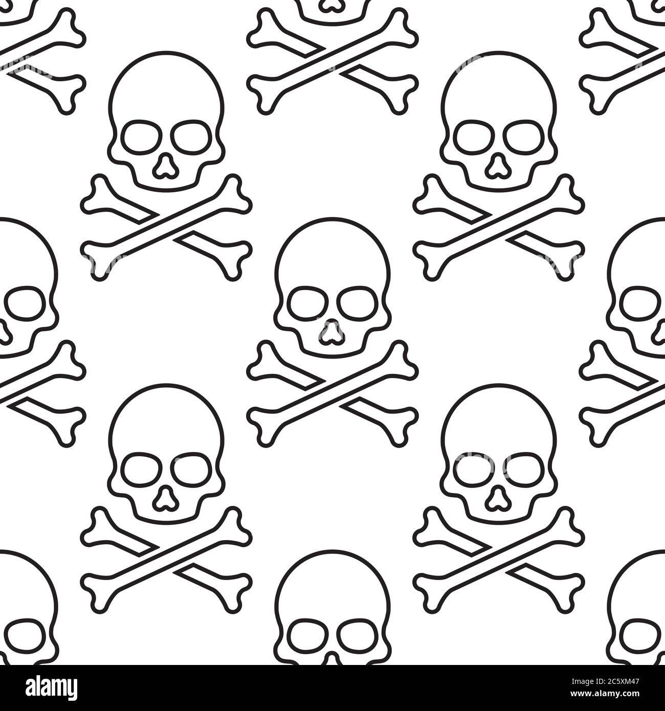 pattern line skull and crossbones design vector Stock Vector Image ...