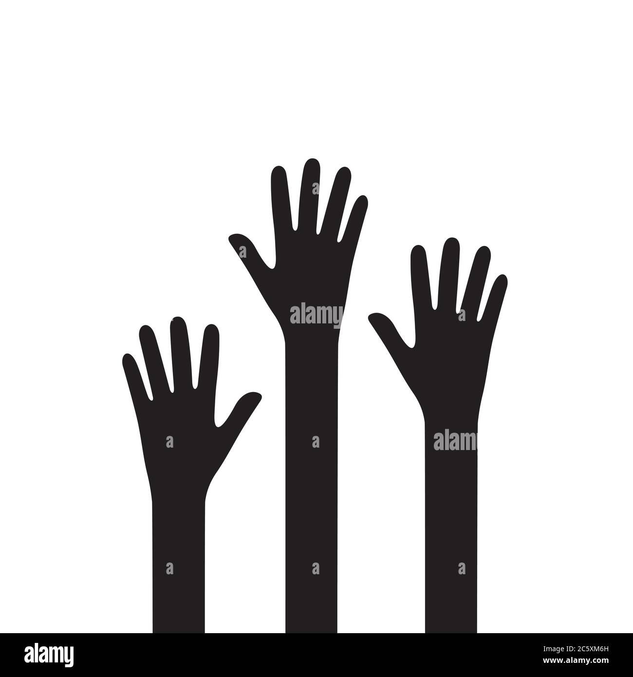 People hands raising hand hands up Stock Vector Images - Alamy