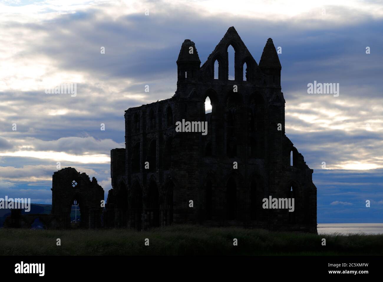 Whitby abbey in silhouette hi-res stock photography and images - Alamy