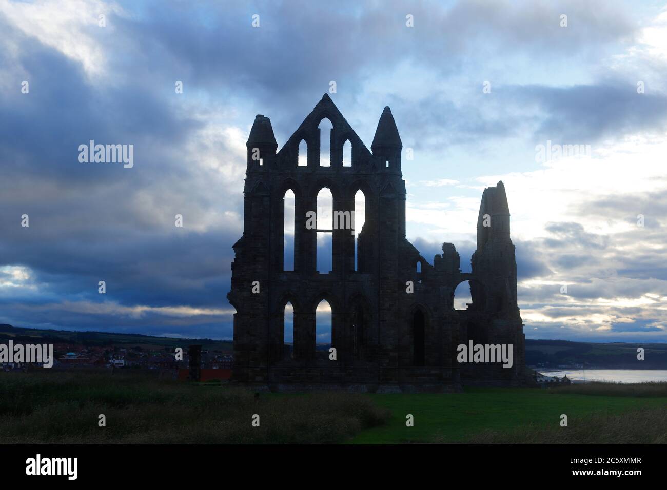 Whitby abbey in silhouette hi-res stock photography and images - Alamy