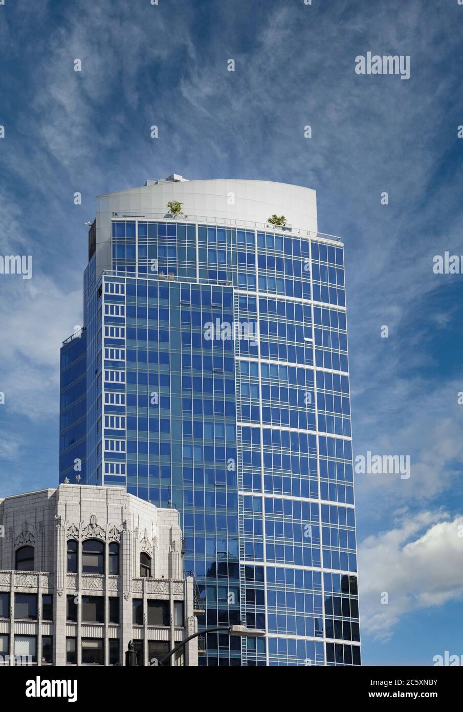 Blue Tower in Seattle Stock Photo - Alamy