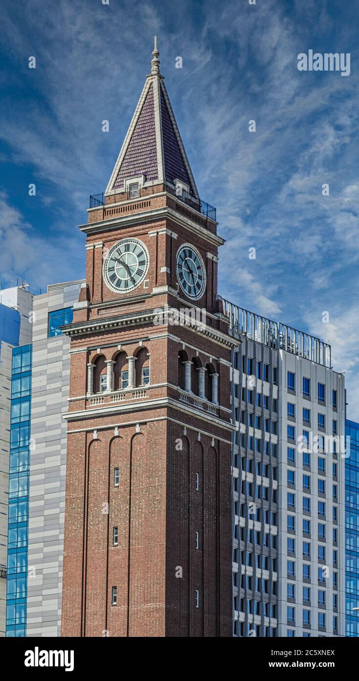 Clock Tower in Seattle Stock Photo - Alamy