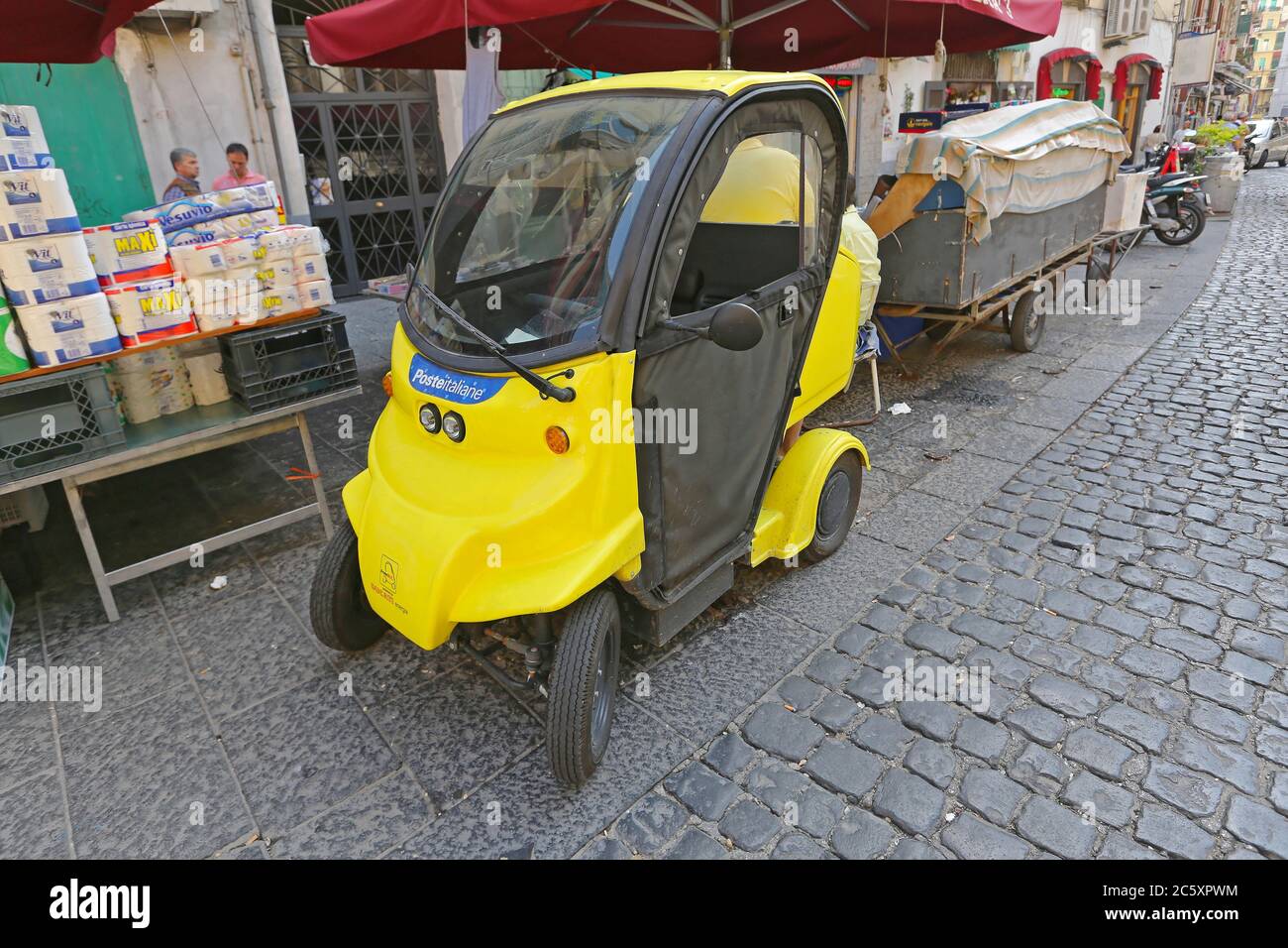 Naples, Italy - June 23, 2014: Poste Italiane Small Electric Utility ...