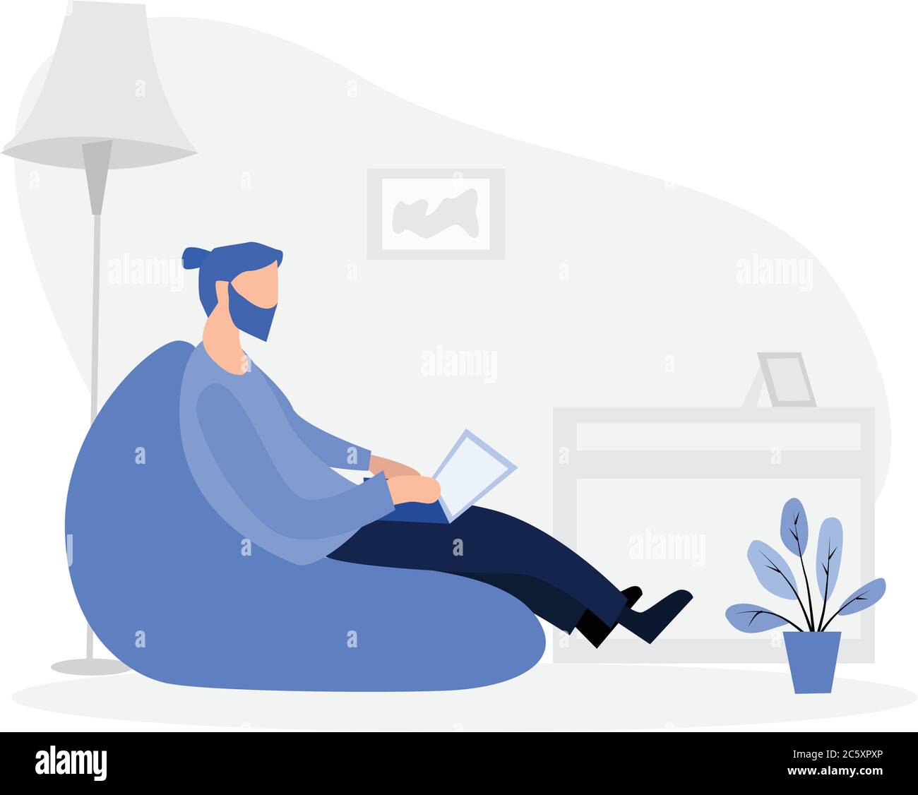 Home office study interior Stock Vector Images - Alamy
