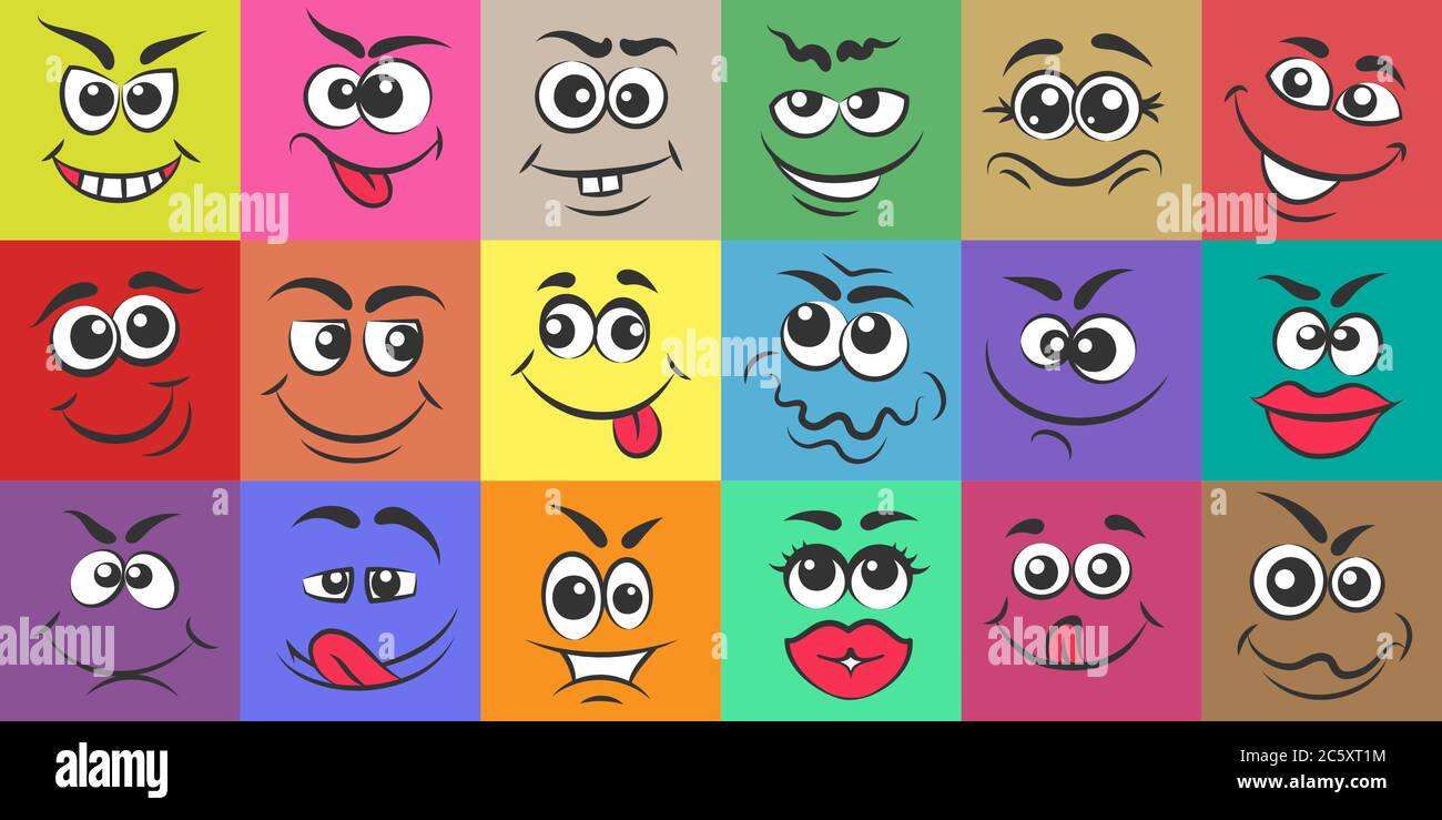 Cartoon doodle face expressions Stock Vector Image & Art - Alamy