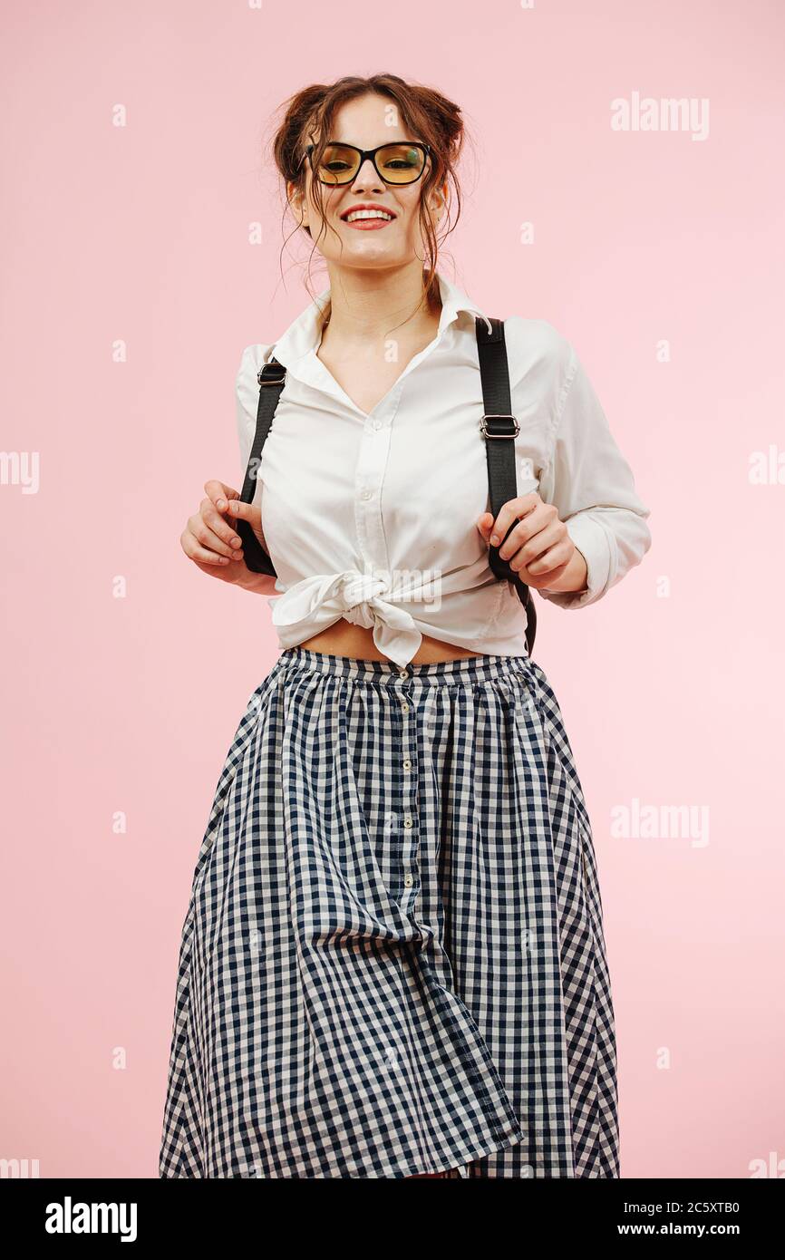 Sexy young woman in a schoolgirl outfit looking provocative Stock Photo ...