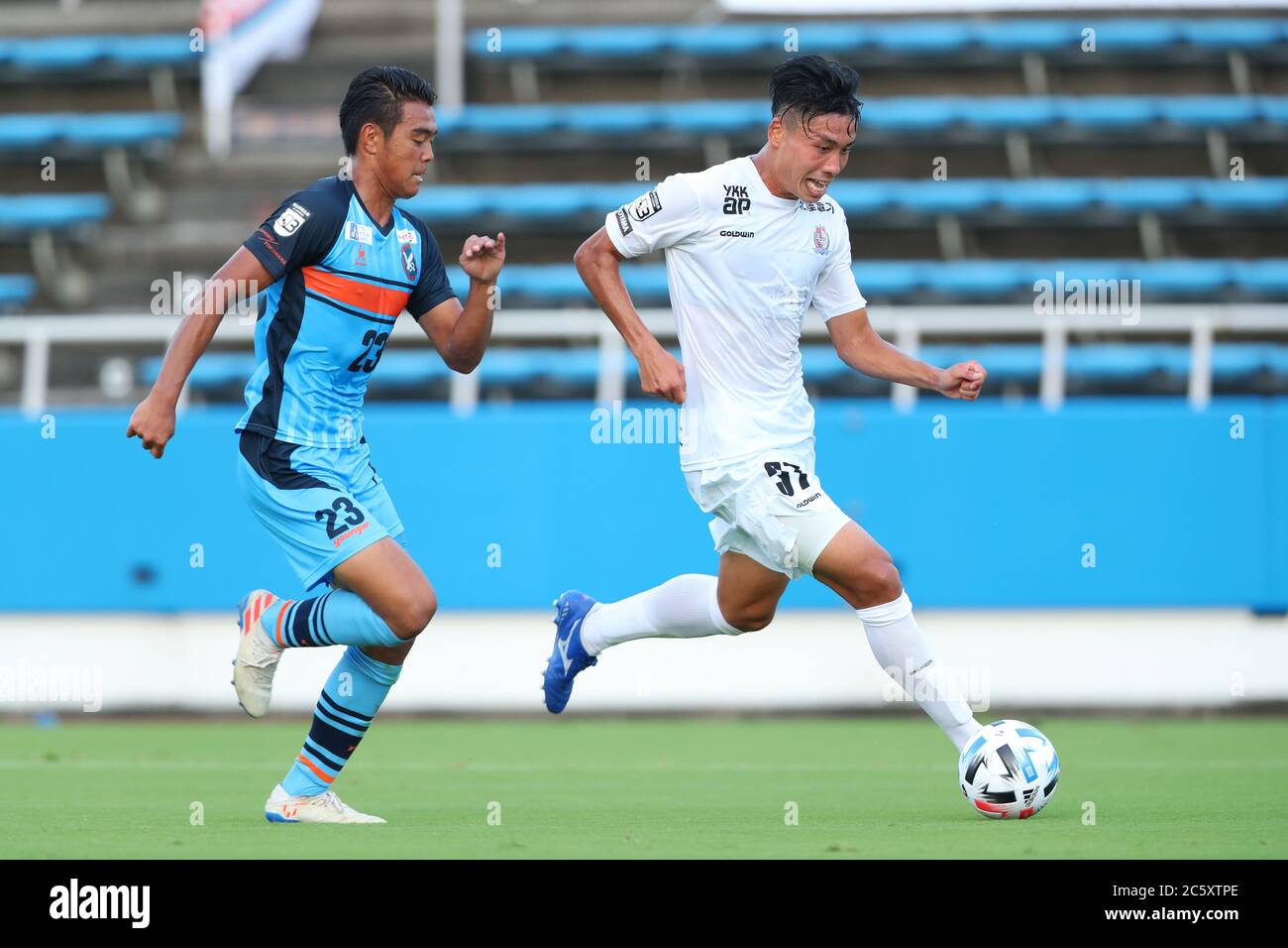 Kanagawa, Japan. 5th July, 2020. (L-R) Yuma Funabashi (Y.S.C.C.Yokohama), Shu Hiramatsu ...