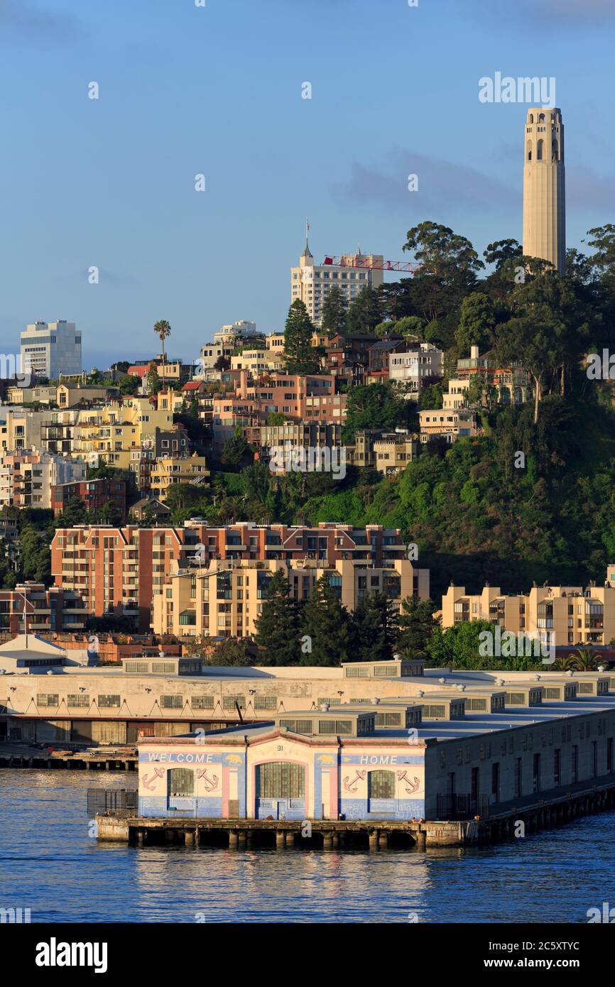 Coit Tower, Telegraph Hill, San Francisco, California, USA Stock Photo ...