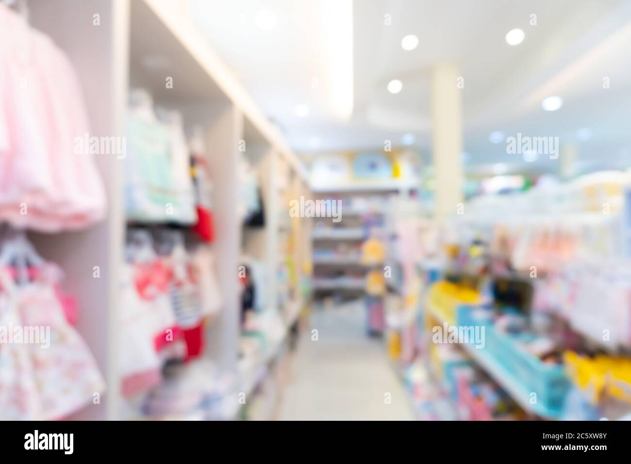 Blur modern baby and kid deparment store shop bright tone abstract ...