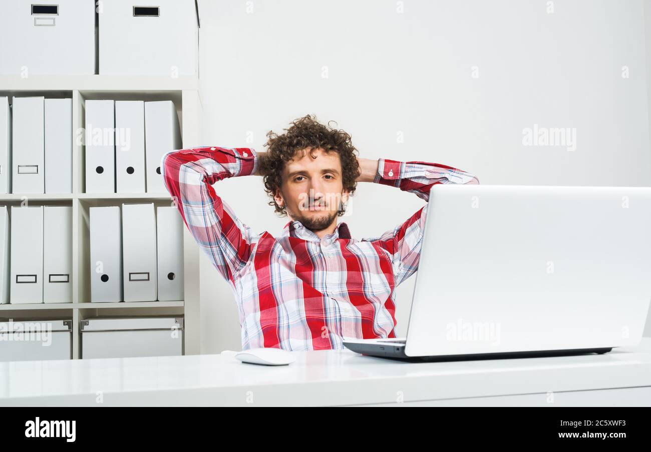 Man taking a break Stock Photo - Alamy