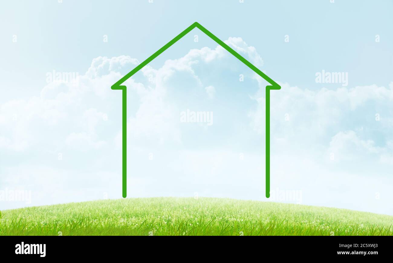 House on sky landscape Stock Photo - Alamy