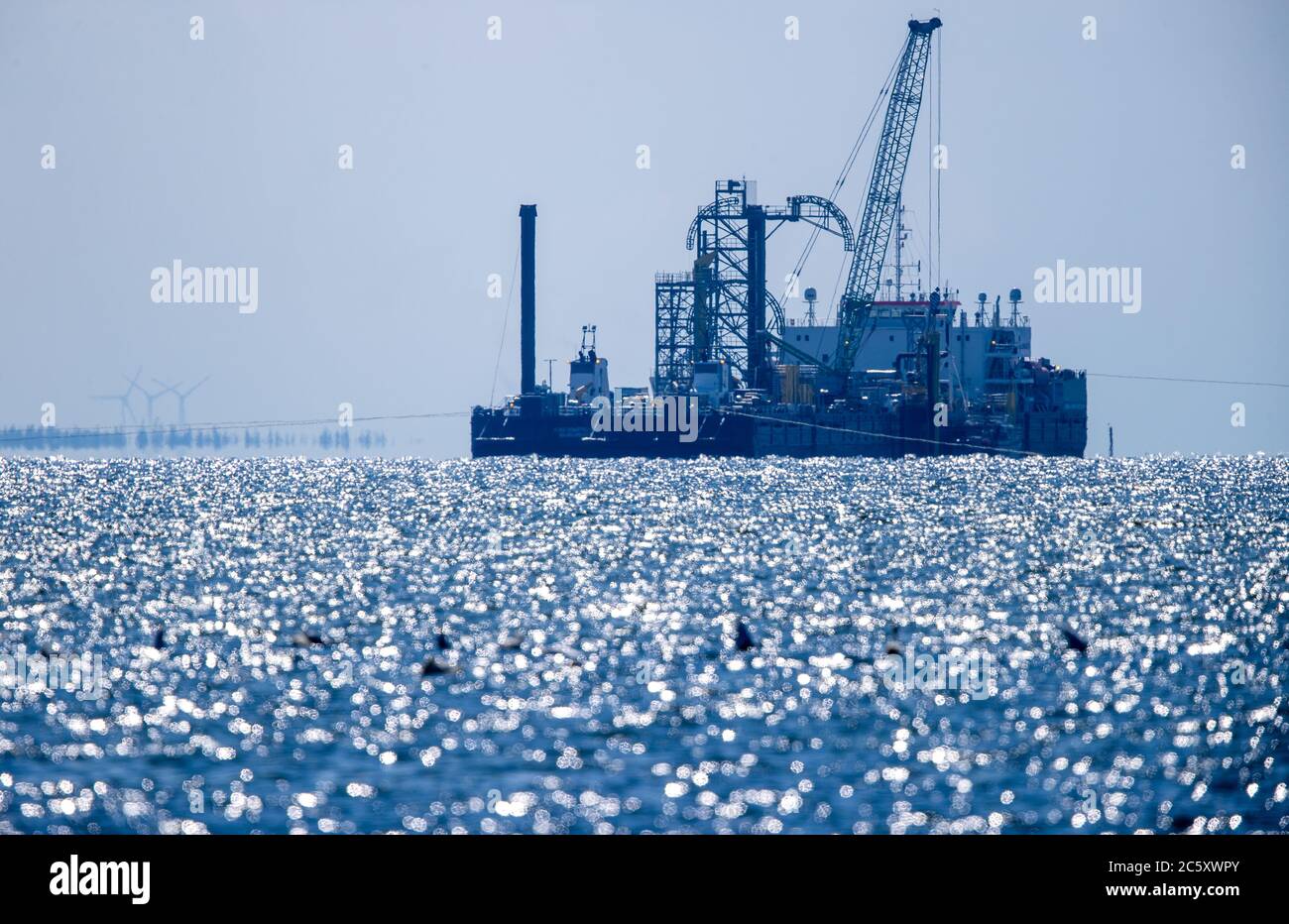 Lubmin, Germany. 02nd July, 2020. The 120-metre-long workboat "Boka ...