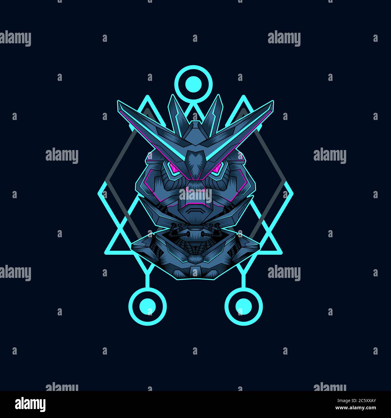 mecha with sacred geometry background vector graphic design ...