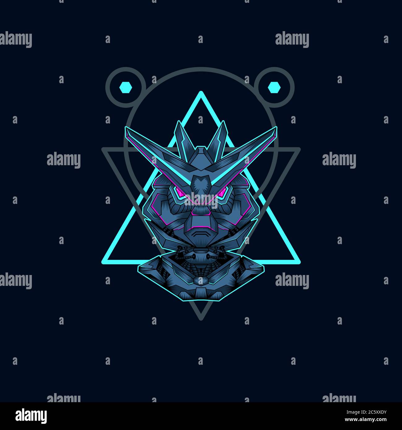 mecha with sacred geometry background vector graphic design ...