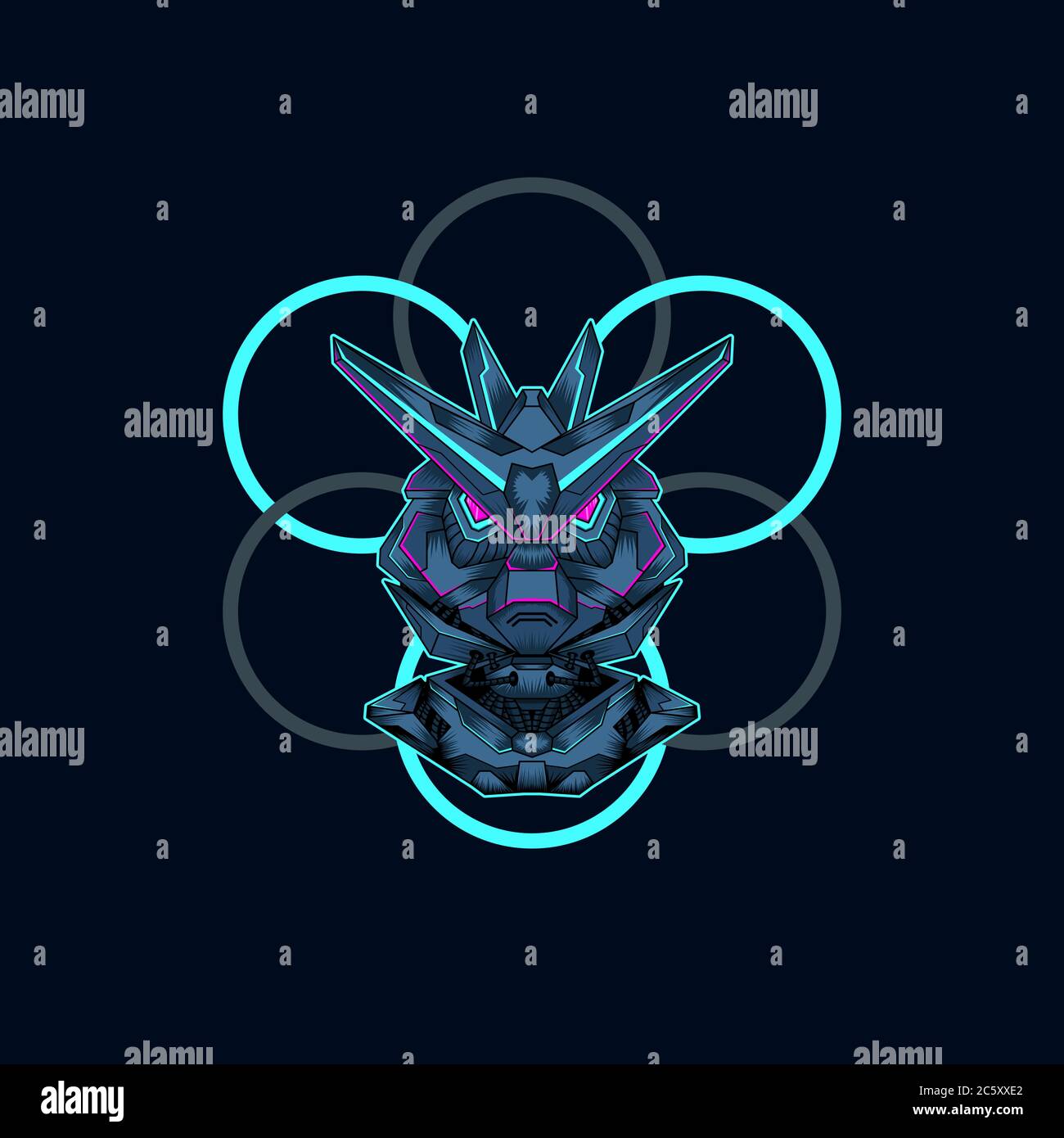 mecha with sacred geometry background vector graphic design ...