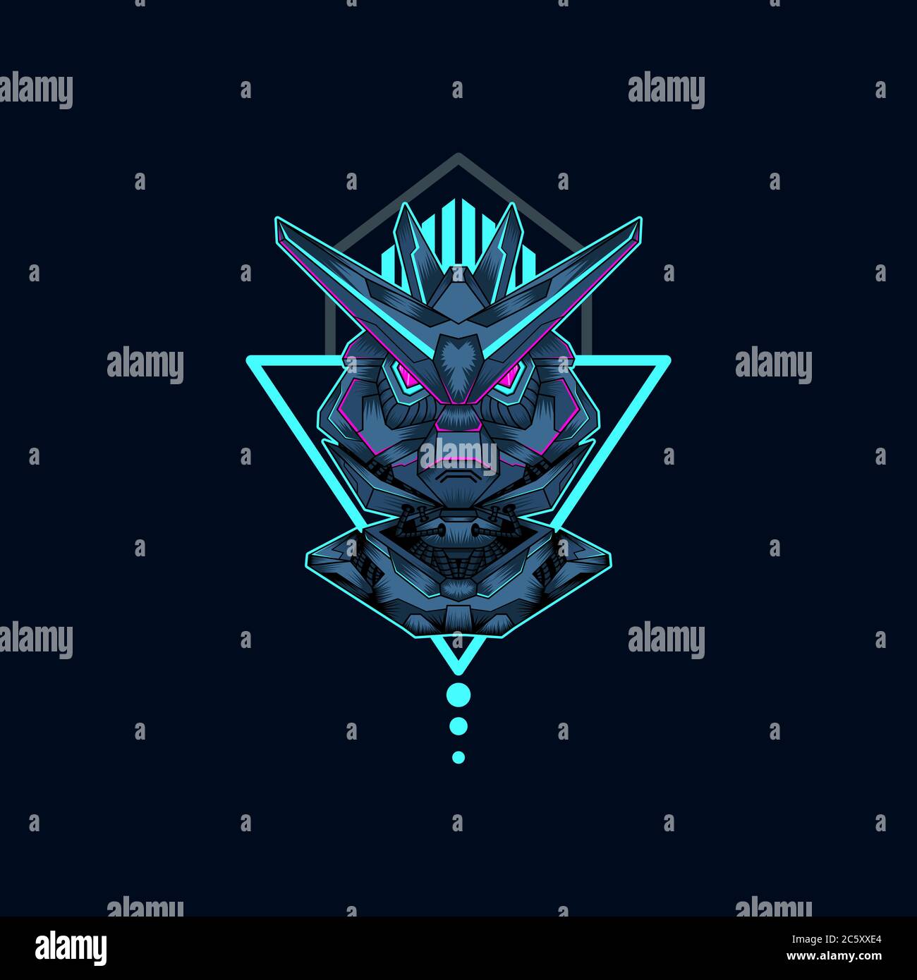 mecha with sacred geometry background vector graphic design ...