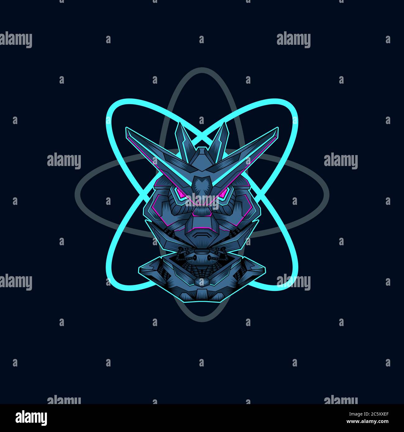 mecha with sacred geometry background vector graphic design ...