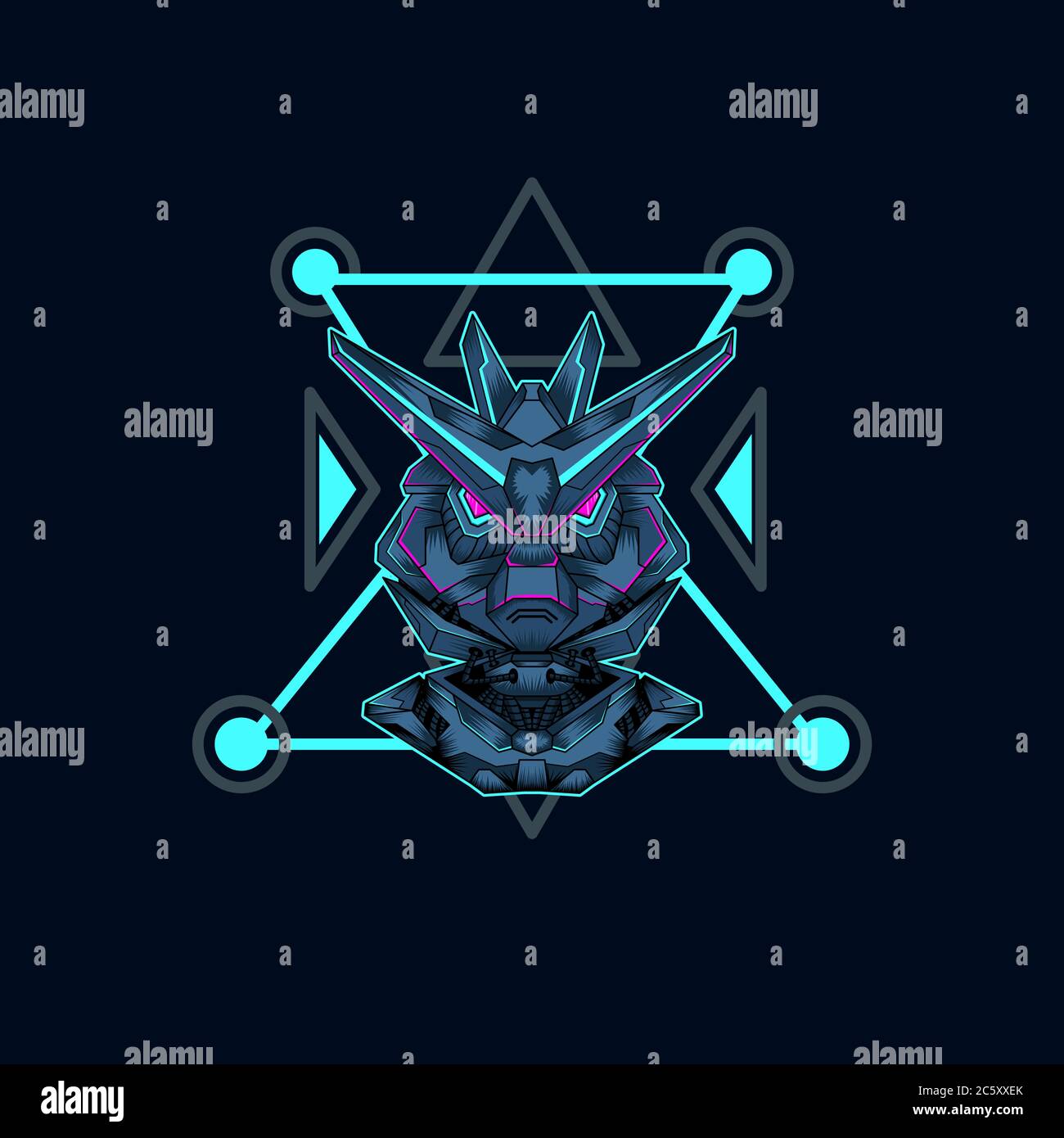 mecha with sacred geometry background vector graphic design ...