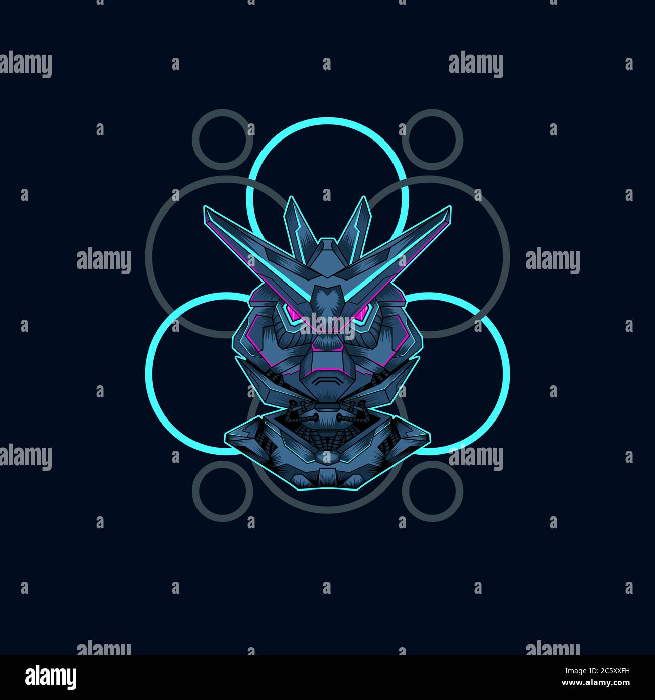 mecha with sacred geometry background vector graphic design ...
