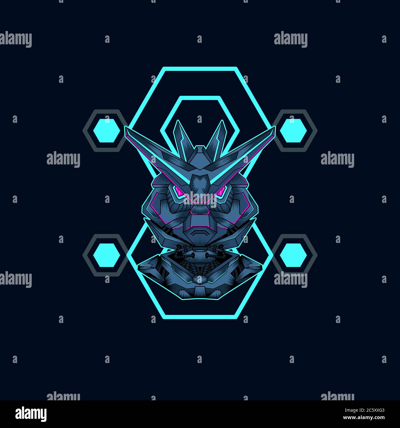 mecha with sacred geometry background vector graphic design ...