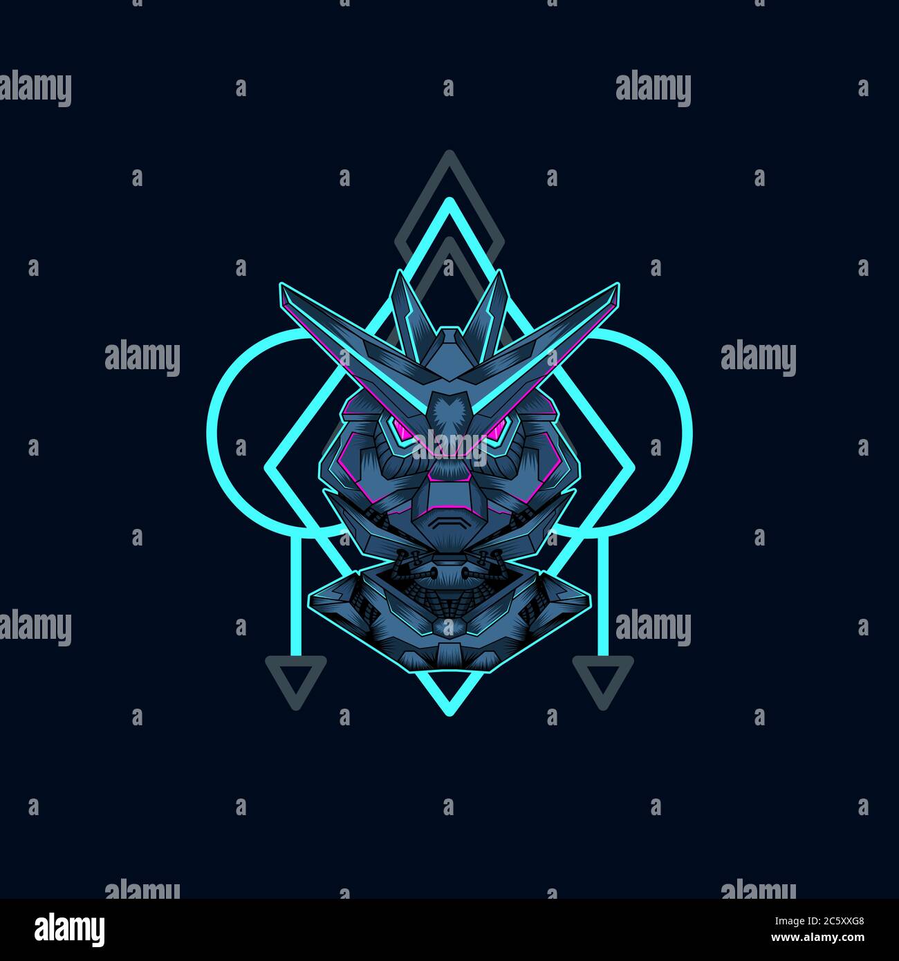 mecha with sacred geometry background vector graphic design ...
