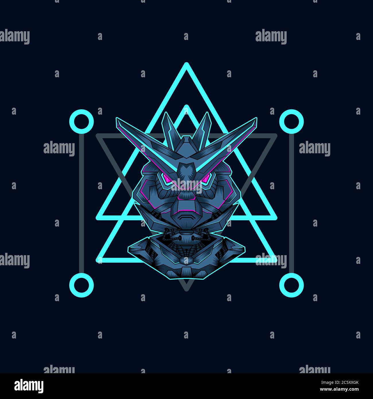 mecha with sacred geometry background vector graphic design ...