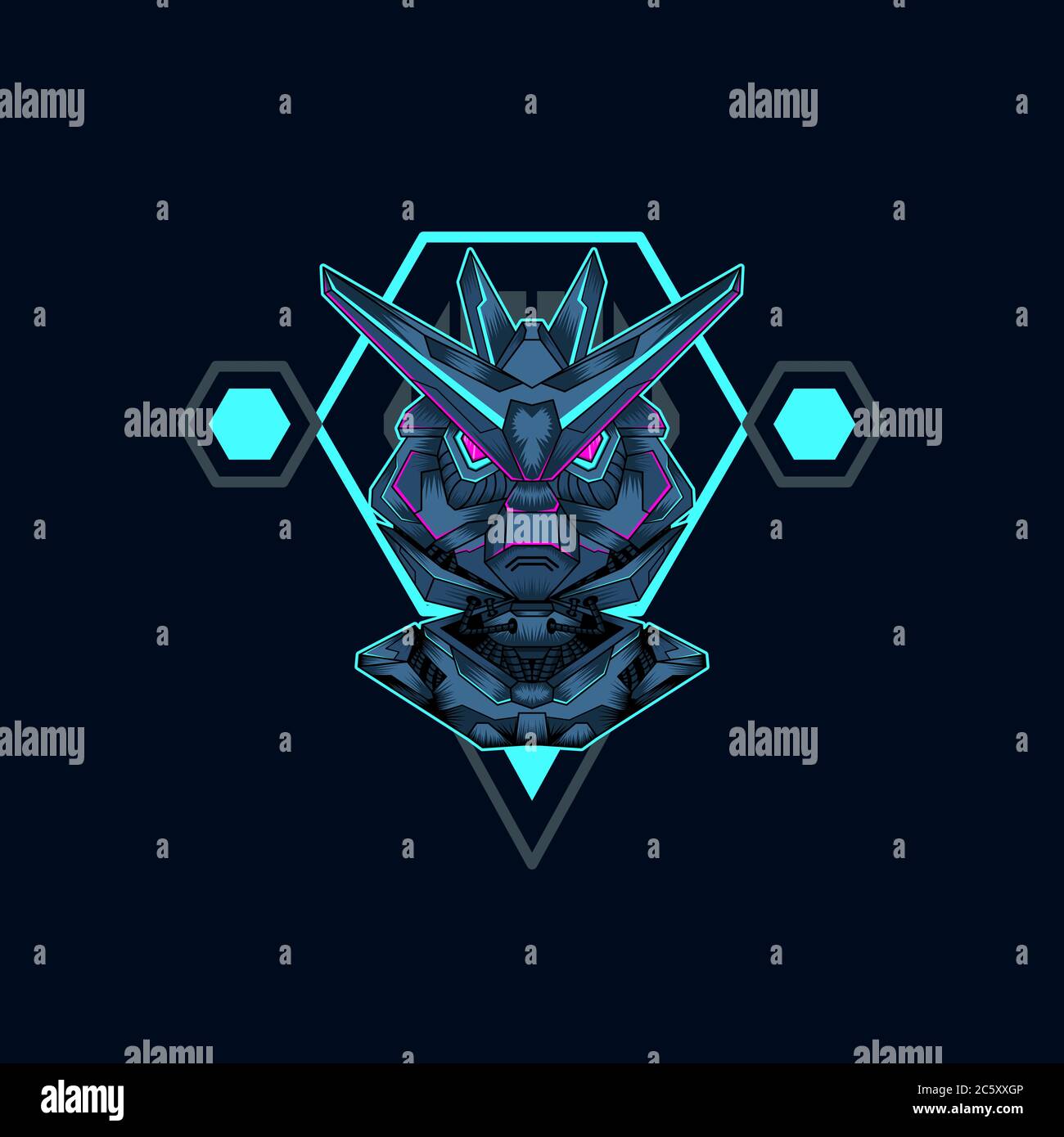 mecha with sacred geometry background vector graphic design ...