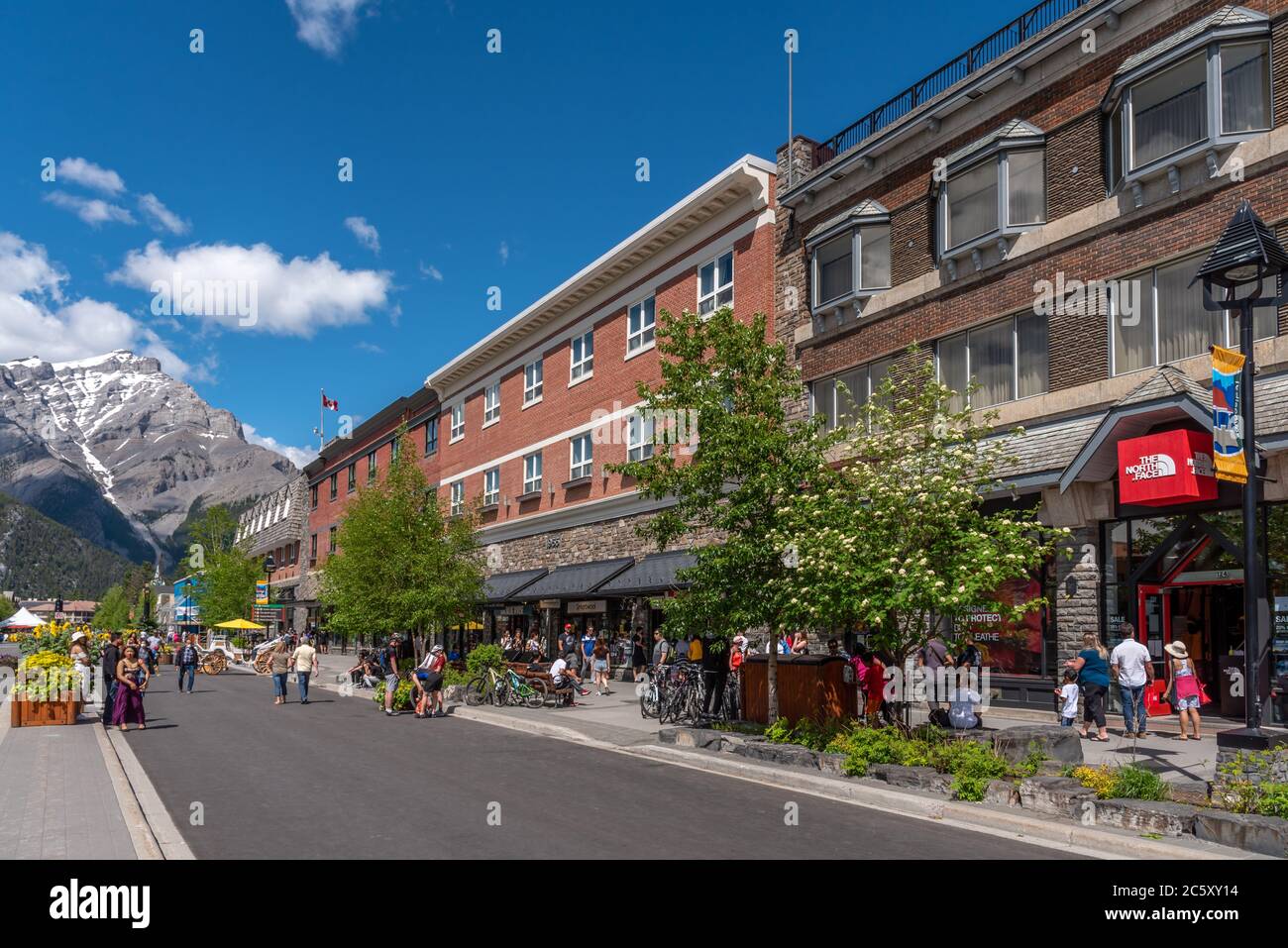 View of Banff Avenue in summer. Banff is the main town inside Banff ...