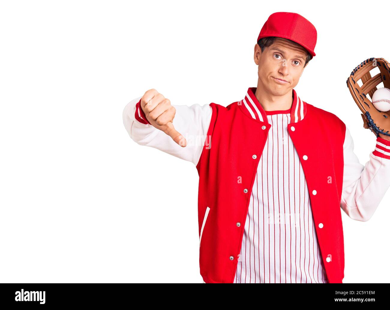 Man wearing glove showing thumbs hi-res stock photography and images ...
