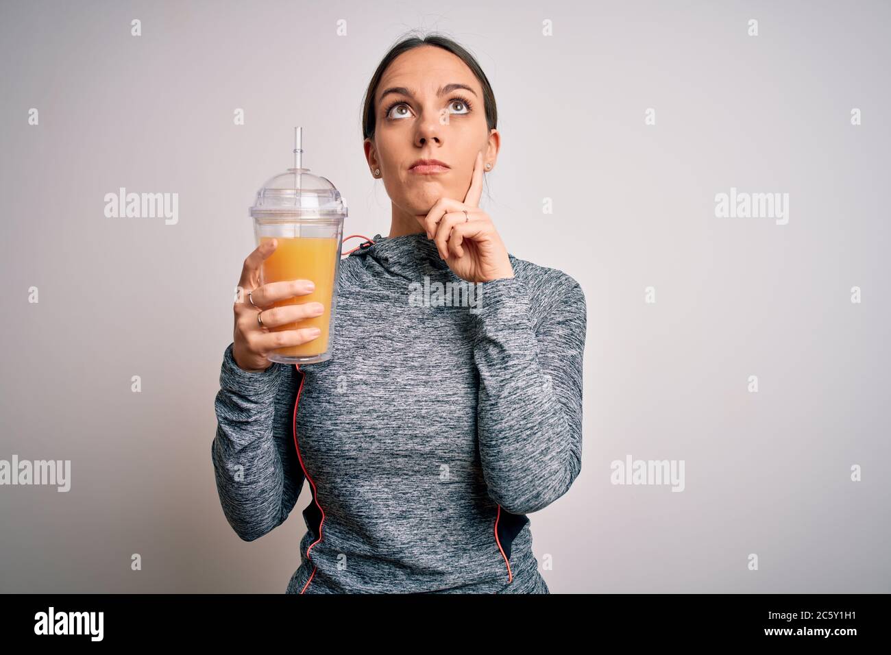 Blonde woman orange juice exercise hi-res stock photography and images ...