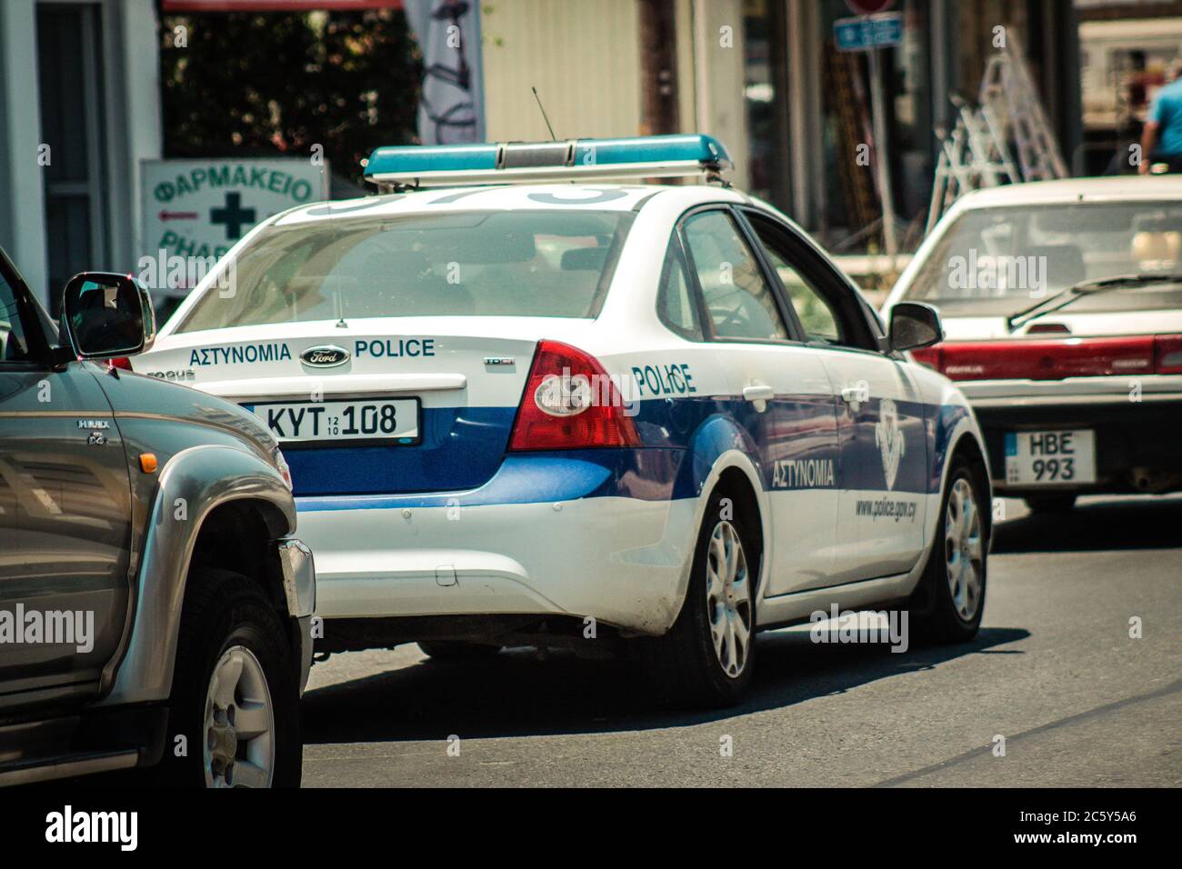 Nicosia Cyprus 04 July 2020 View of a traditional Cypriot police car ...