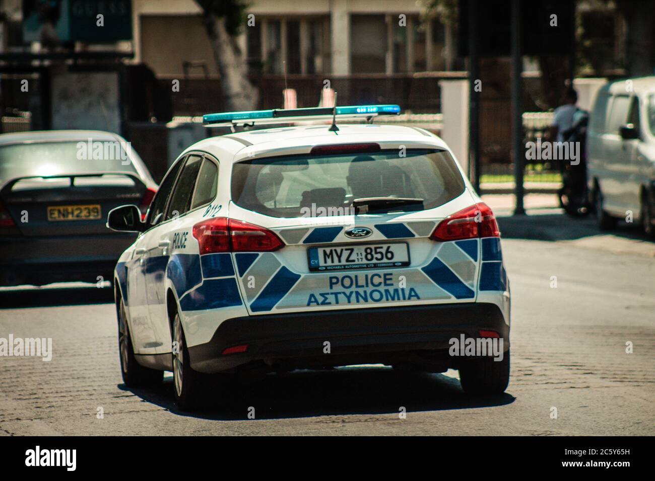 Nicosia Cyprus 04 July 2020 View of a traditional Cypriot police car ...