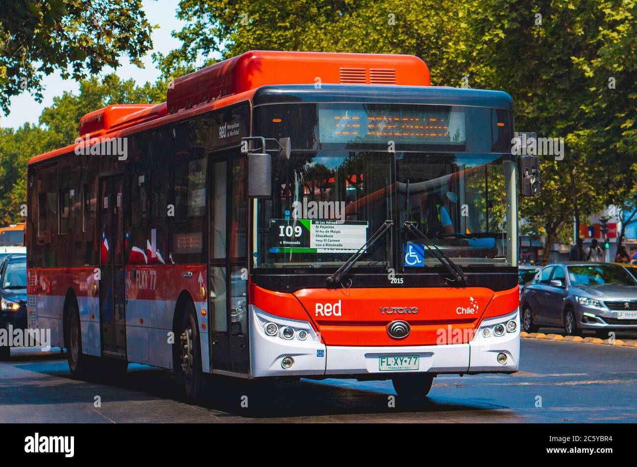 Santiago, Chile -November 2019: A Transantiago / Red Movilidad bus in ...